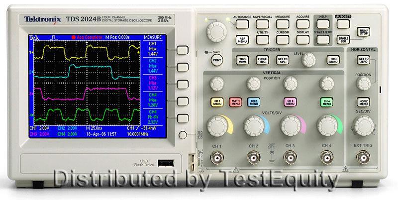 Tektronix Tds2024b 4ch 200mhz 2gs S Digital Storage Oscilloscope